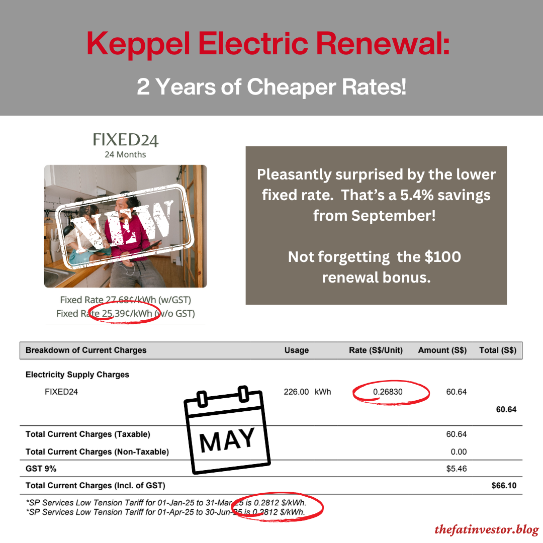 Keppel Electric Renewal: 2 Years of Cheaper Rates! – The Fat Investor